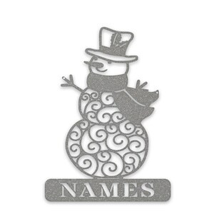Personalized Snowman Metal Wall Art Hanging, Great Outdoor Sign ...