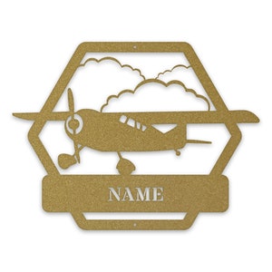 Airplane Monogram Side View Sign, Pilot Gifts, Personalized Aviation ...