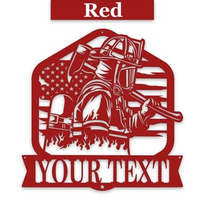 Personalized Firefighter Metal Sign Gift for Fireman, Fire Department ...