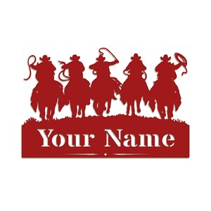 Western Cowboy Posse Monogram - Western Riding Cowboys Metal Sign - Etsy