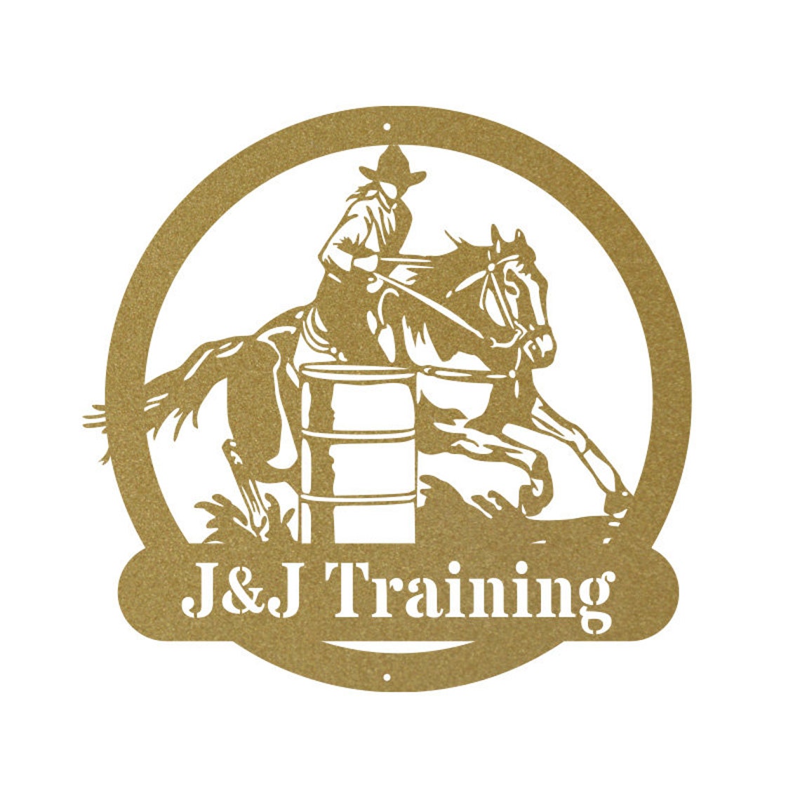 Barrel Racing Galloping Horse With Rider Handmade Metal Wall Art ...