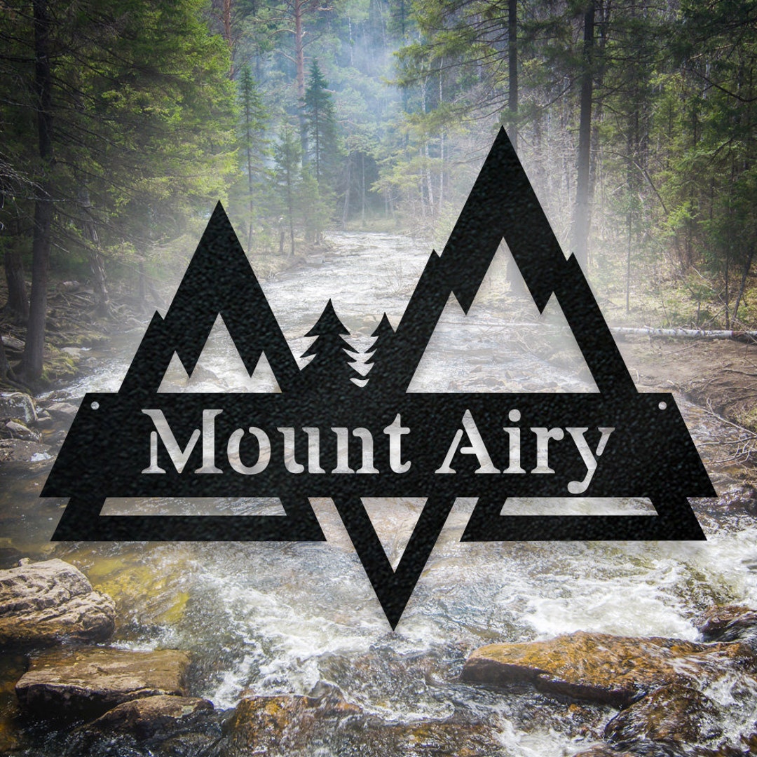 Modern Mountain Monogram Sign, Custom Cut Metal Sign, Personalized Gift ...