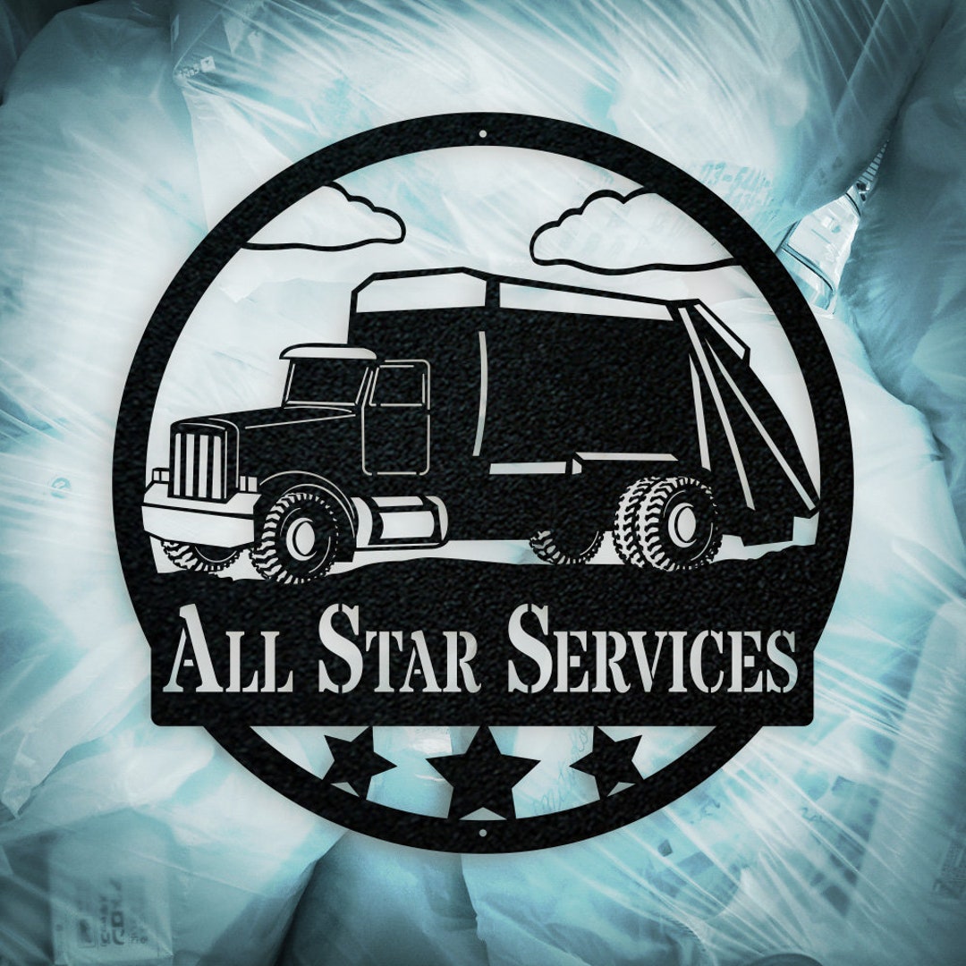 Construction Collection: Garbage Truck Monogram, Metal Sign, Art, Wall ...