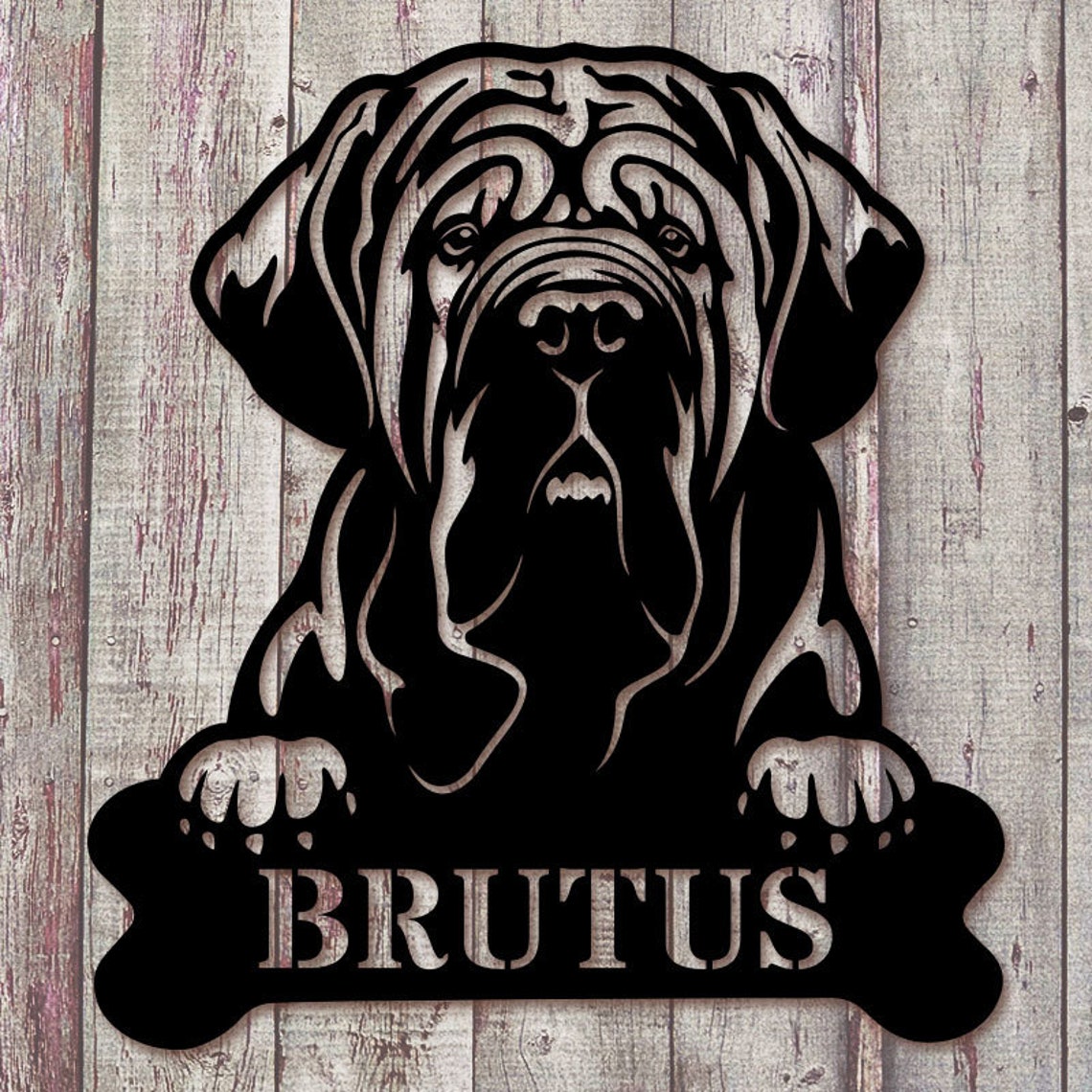 Mastiff Custom Dog Sign Personalized Metal Monogram Sign - Etsy