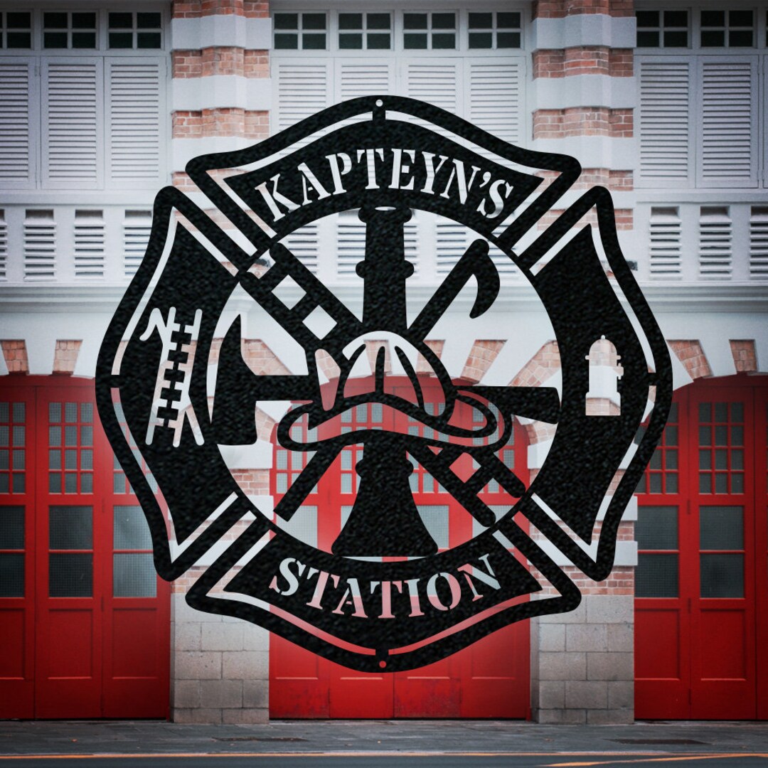 Fire Department Monogram, Fireman, Fire Fighter, Fire House Metal Sign ...