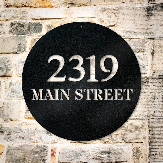 Metal Circle Address Sign Custom Metal Sign Outdoor Metal - Etsy