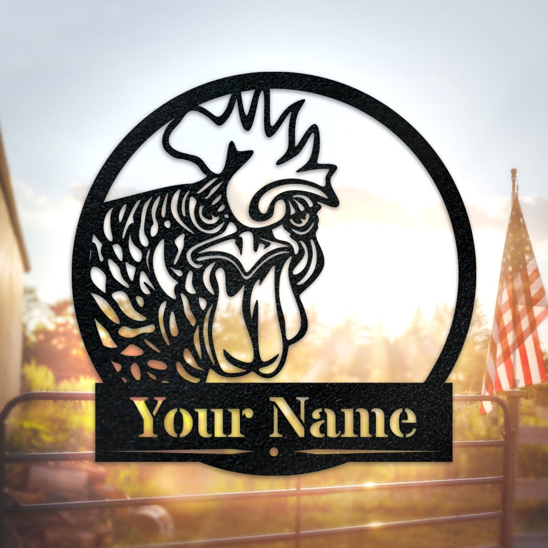 Custom Rooster – Metal Chicken Sign - Etsy