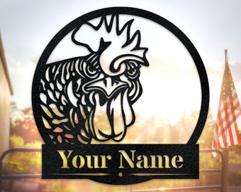 Rooster Metal Sign - Etsy
