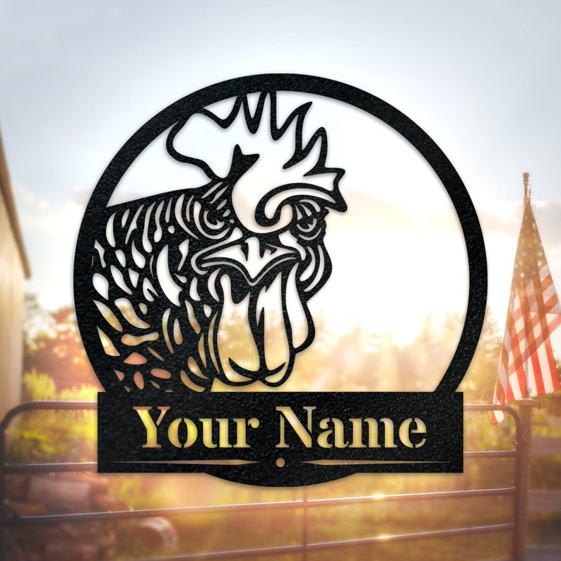 Custom Rooster Metal Chicken Sign - Etsy