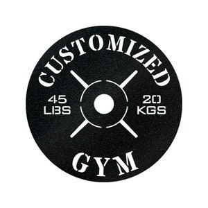 Gym Weight Plate Monogram, Personalized Home Gym Sign, Custom Metal ...