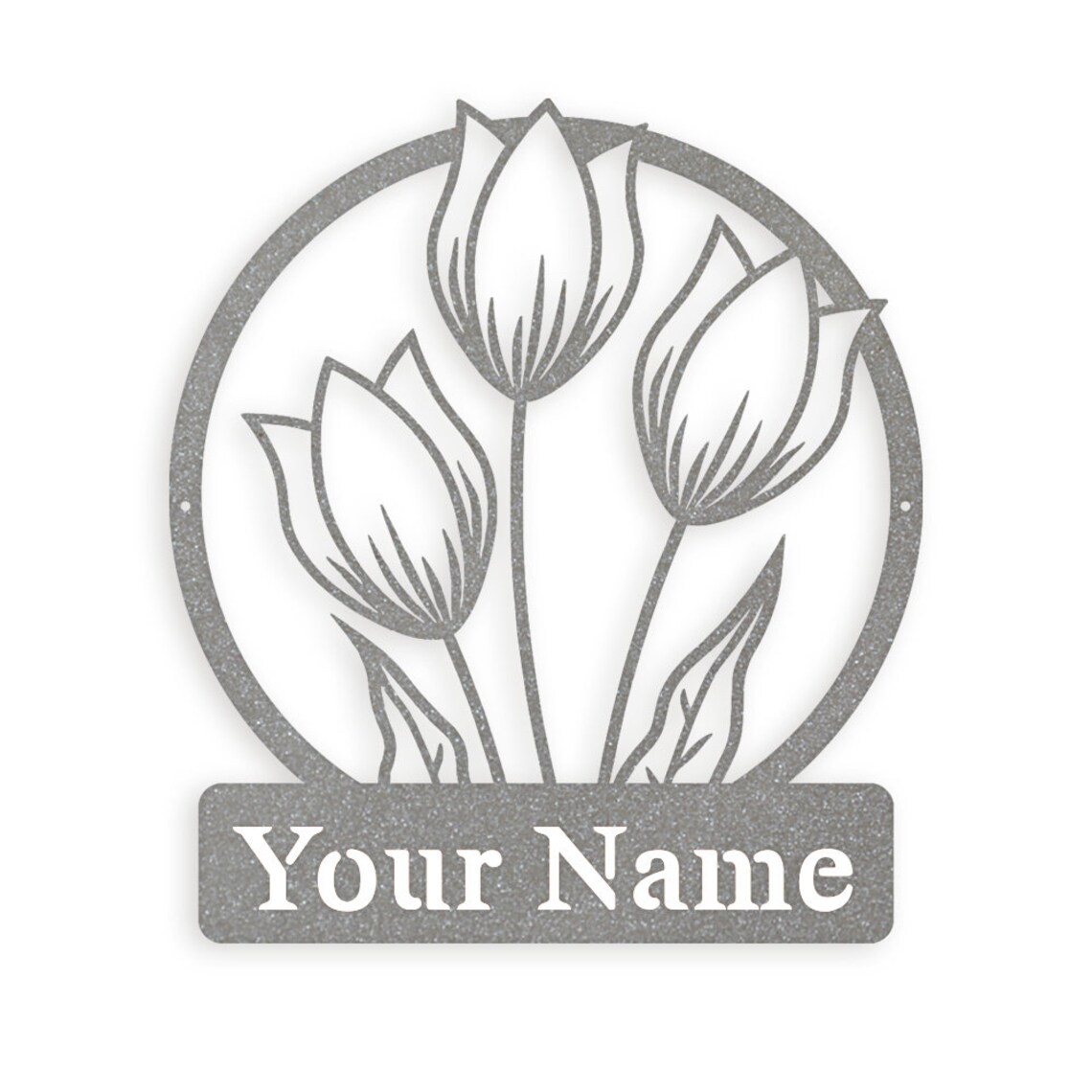 Wall Flower Monogram Tulips Metal Sign - Etsy