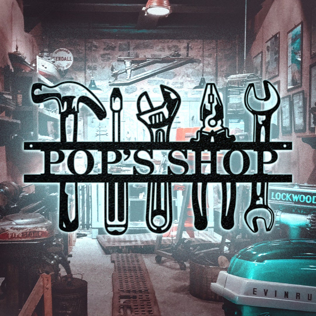 Tools Monogram-garage Sign- Housewarming Gift - Personalized Metal Sign ...