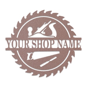 Wood Shop Sawblade Customized Monogram Metal Sign, Construction Trades ...