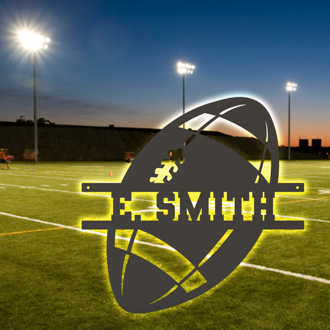 Sport Ball Monogram Metal Sign- FOOTBALL - Metal Sport Sign ...