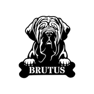 Mastiff Custom Dog Sign, Personalized Metal Monogram Sign - Pet Name ...