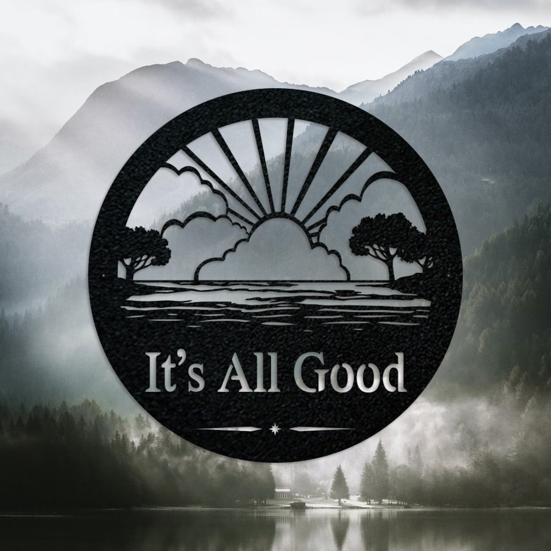 Lake Scenery - Circle Sign - Metal Sign - Monogram Metal Shop - Etsy