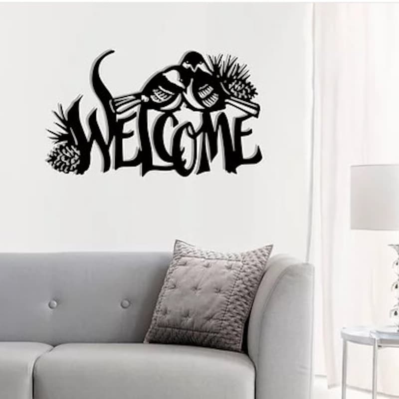 Welcome Sign With Birds - Etsy