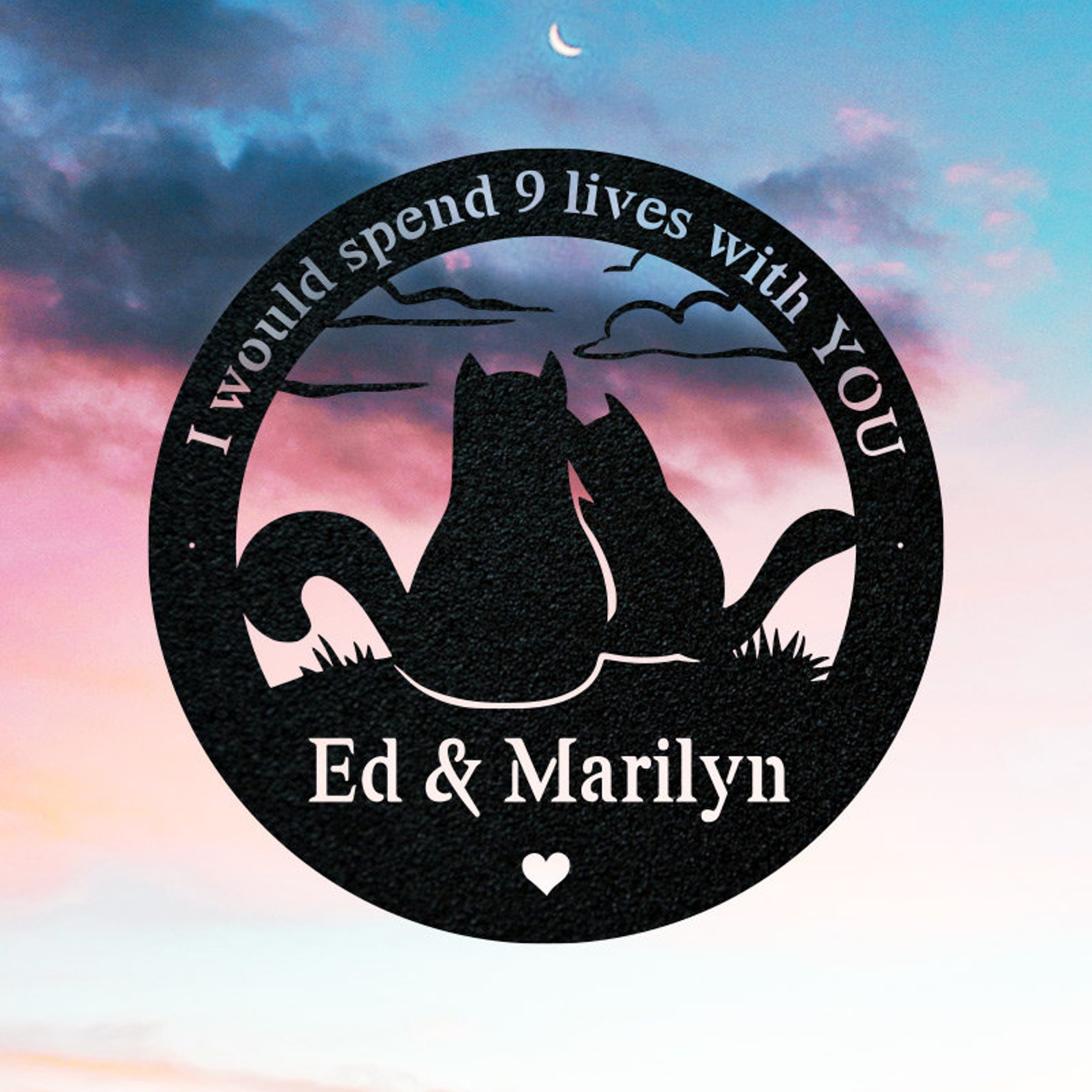 9 Lives Monogram - Cat Sign - Metal Cat Decor - Etsy