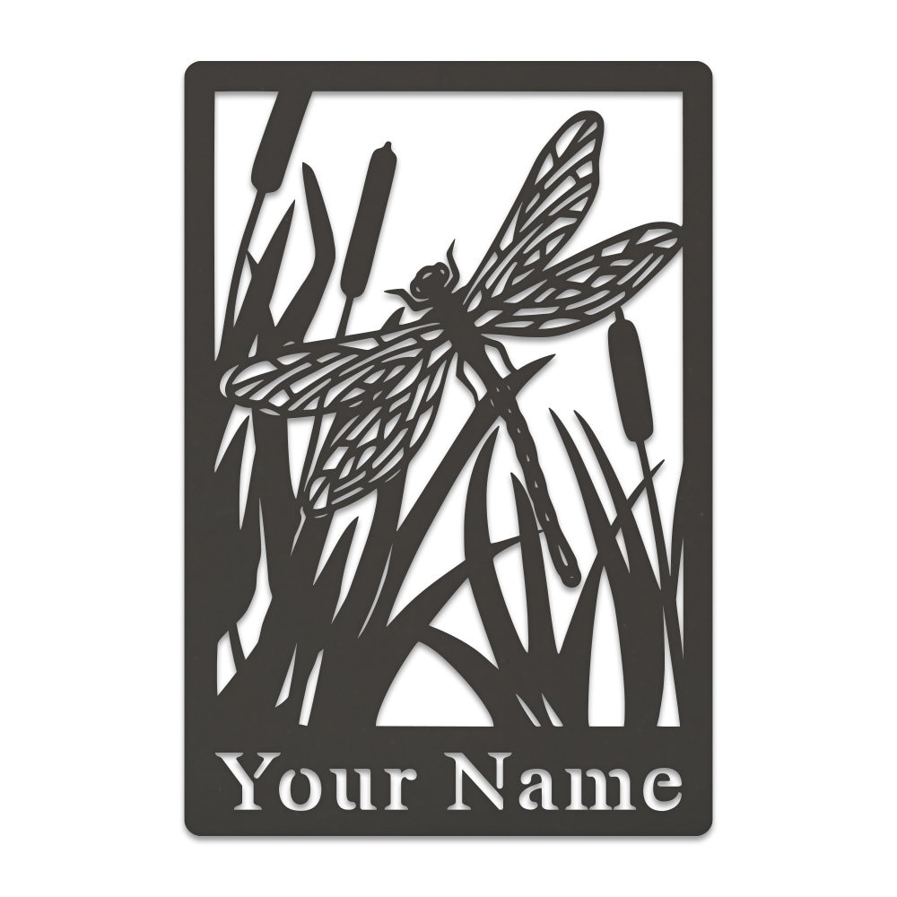 Dragonfly & Reeds Monogram Metal Wall Art Décor Custom - Etsy