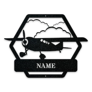 Airplane Monogram Side View Sign, Pilot Gifts, Personalized Aviation ...