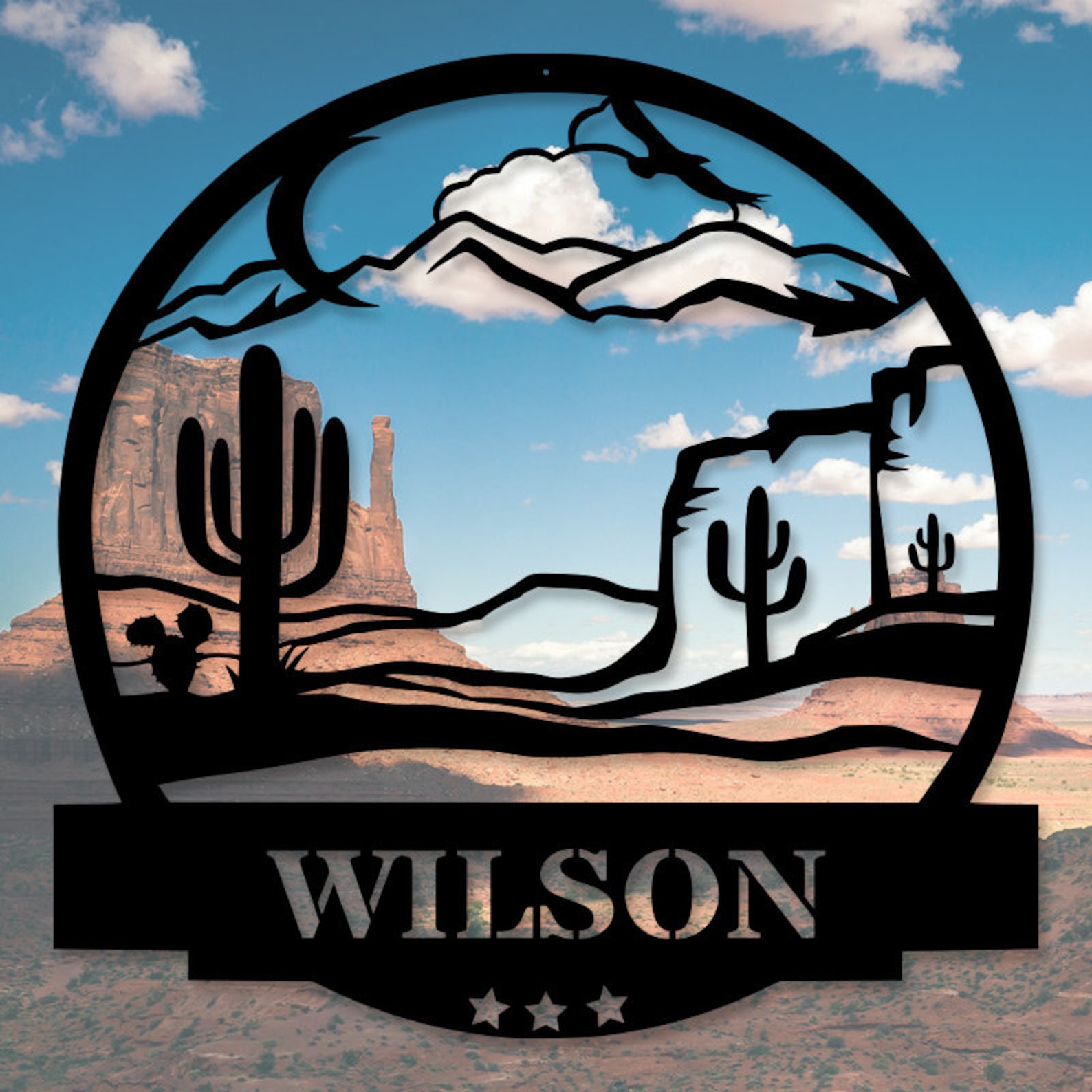 Cactus Custom Metal Sign, Monogram Sign, Wall Decor, Metal Sign, Metal ...