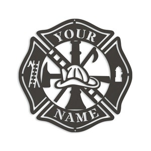 Personalized Fire Department Metal Sign, Firefighter Gift, Fire House ...