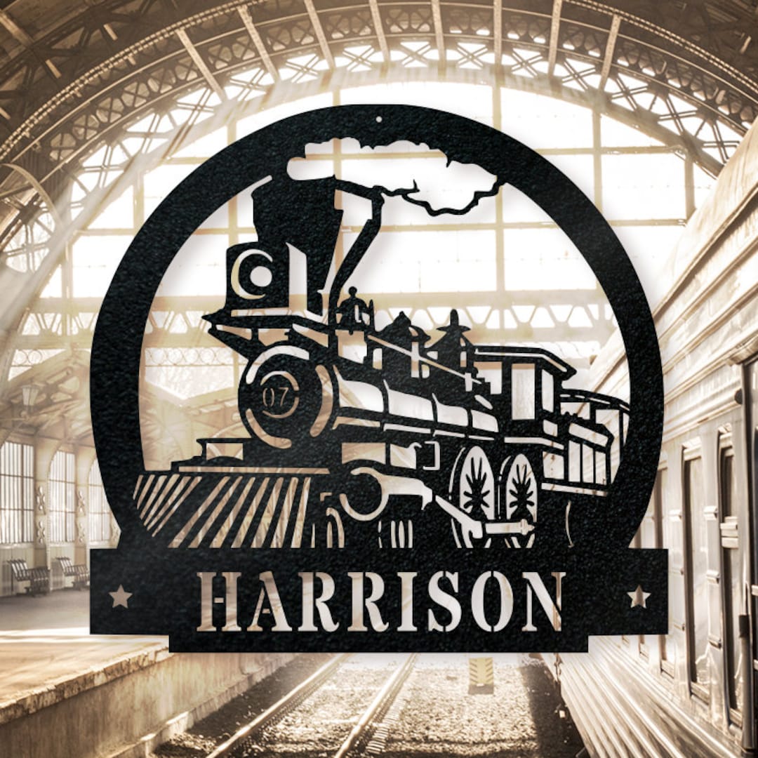 Train Metal Sign - Metal Wall Decor, Custom Metal Name Sign - Etsy