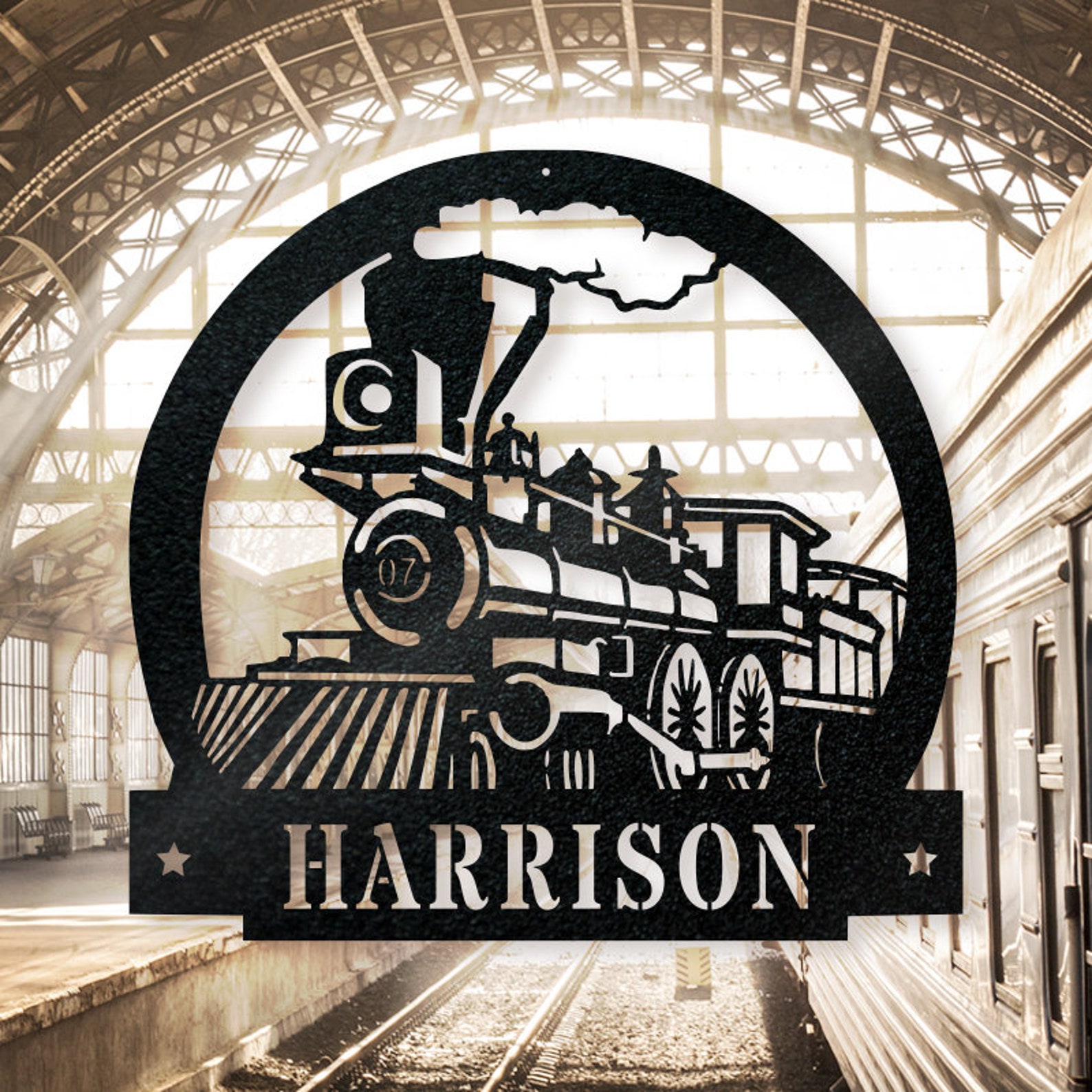 Train Metal Sign Metal Wall Decor Custom Metal Name Sign - Etsy