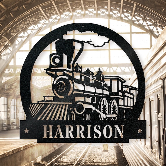 Train Metal Sign Metal Wall Decor Custom Metal Name Sign - Etsy