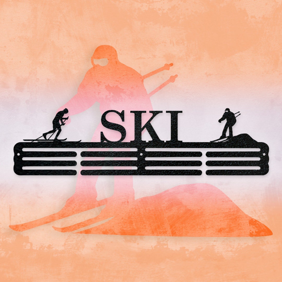 Ski Sport Medal Hanger Monogram - 12 Rungs for Skiing Medals & Ribbons ...