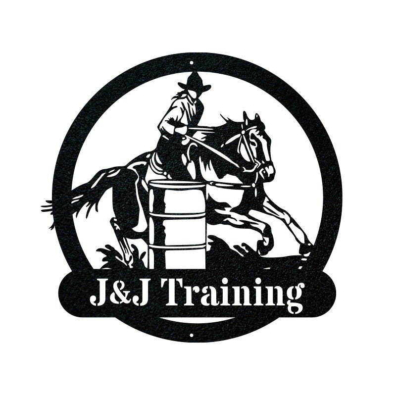 Barrel Racing Galloping Horse With Rider Handmade Metal Wall Art ...