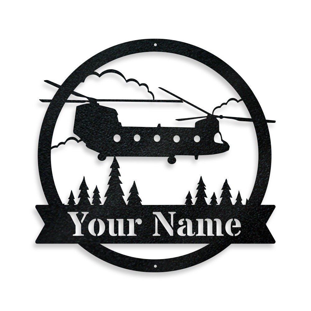 Chinook Helicopter Monogram, Pilot Gifts, Personalized Aviation Signs ...