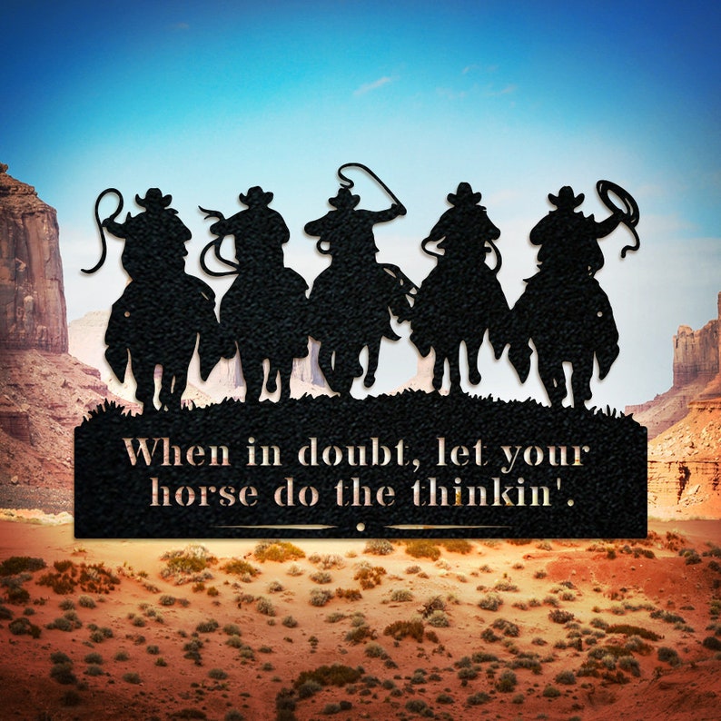 Western Cowboy Posse Monogram - Western Riding Cowboys Metal Sign - Etsy