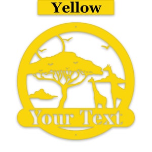Wildlife Safari Giraffe Metal Sign - Personalized Custom Text, Laser ...