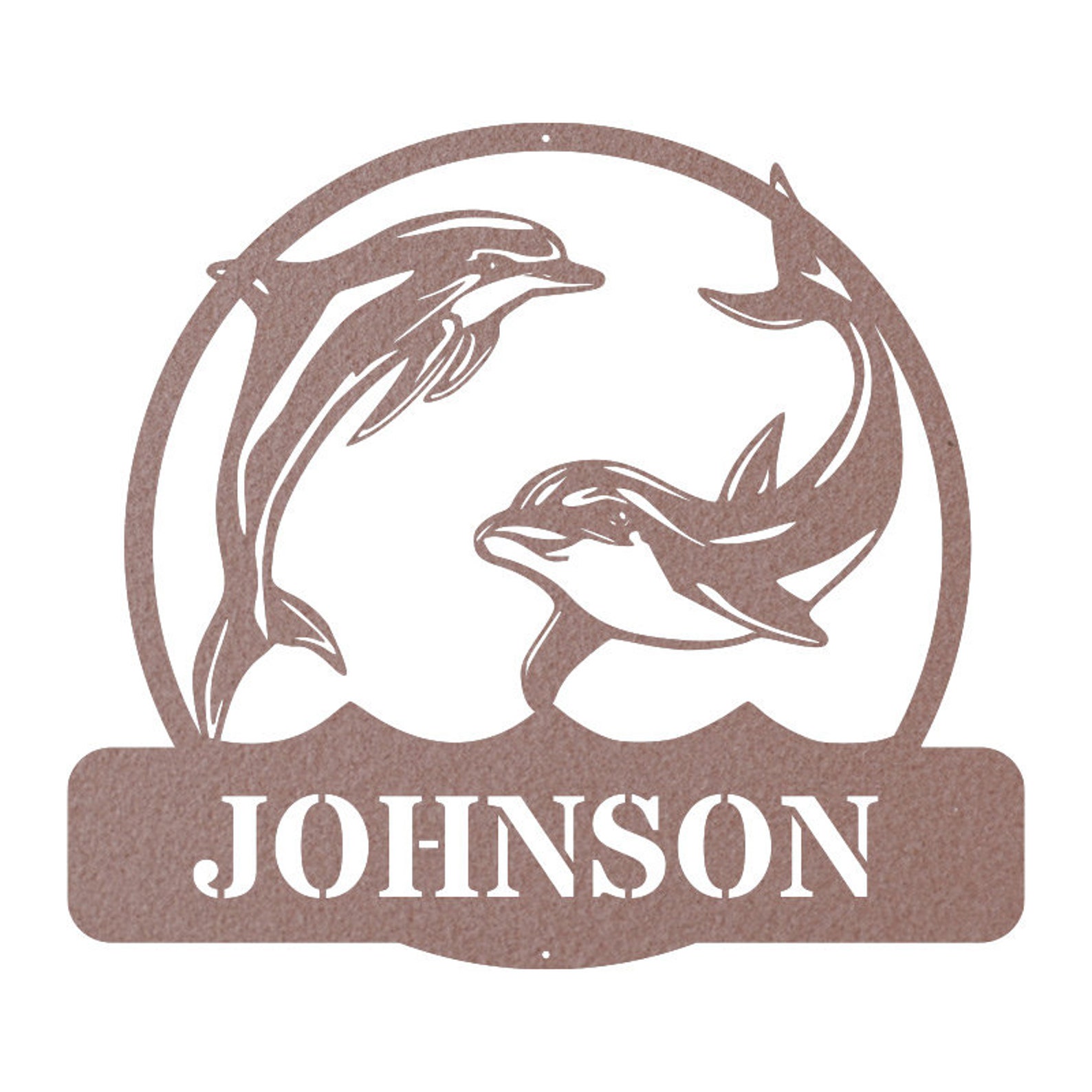 Metal Dolphin Sign, Personalized Metal Monogram-family Name Sign-lake ...