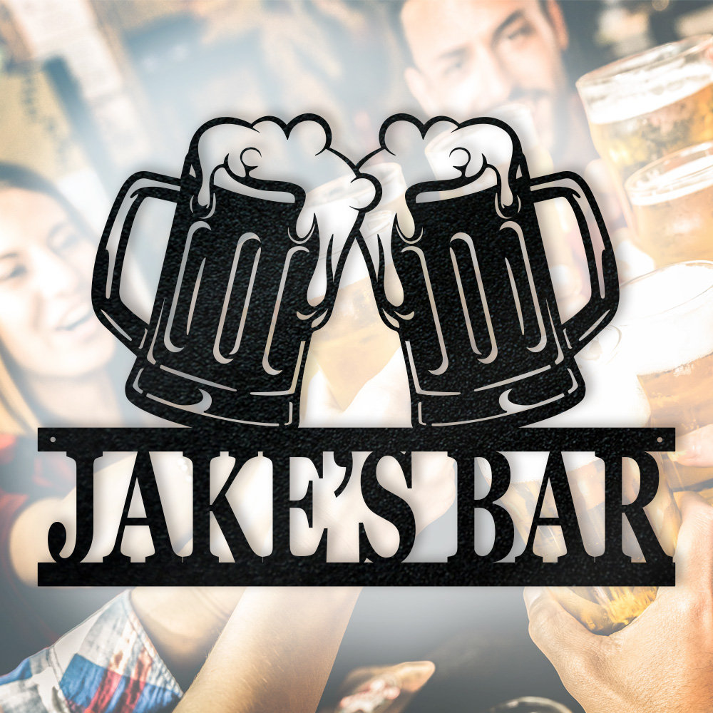 Beer Mug Monogram Sign, Custom Bar Theme Sign, Cheers - Etsy