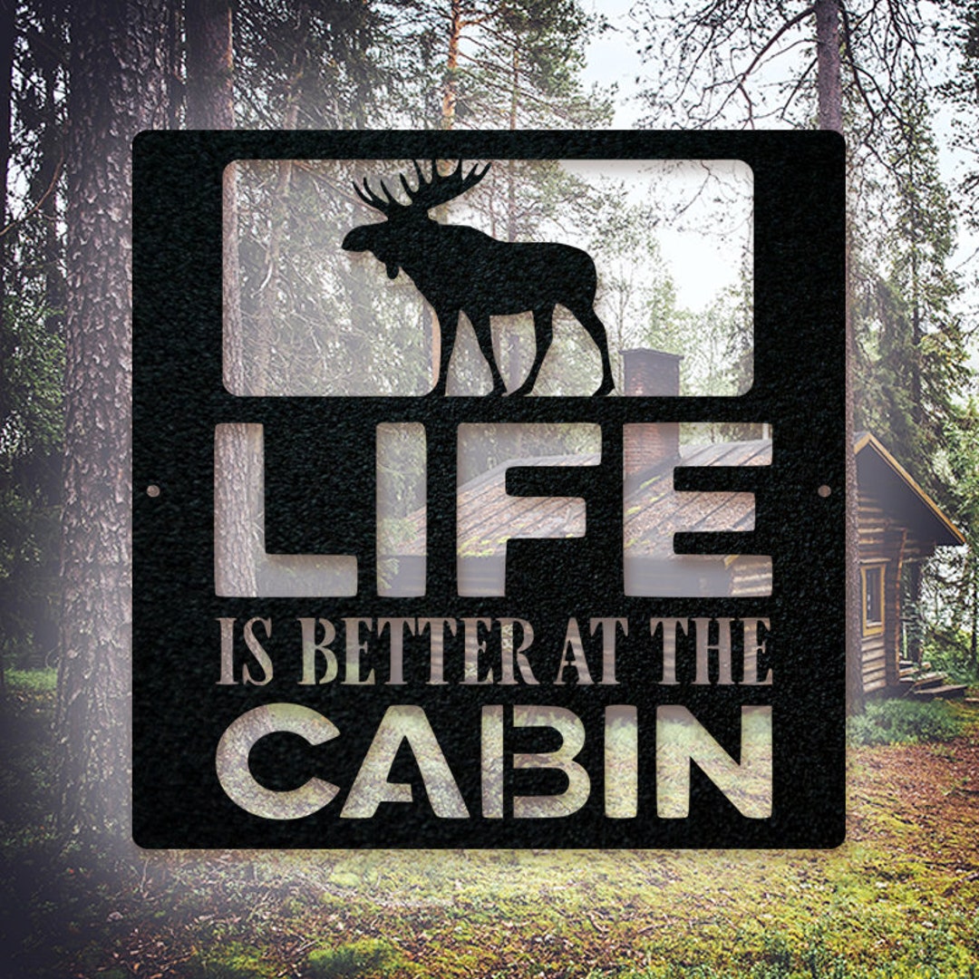 Moose Cabin Decor, Cabin Sign, Camp Sign, Christmas Gift for Him, Metal ...