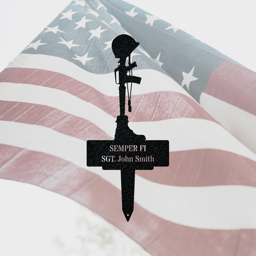 Military Memorial Stake - Personalized Memorial Plaque to Honor a ...