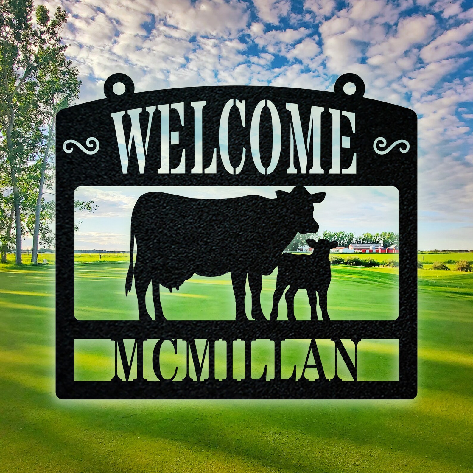 Farm & Ranch Animals WELCOME Monogram - Farm Life Edition - Metal Signs ...