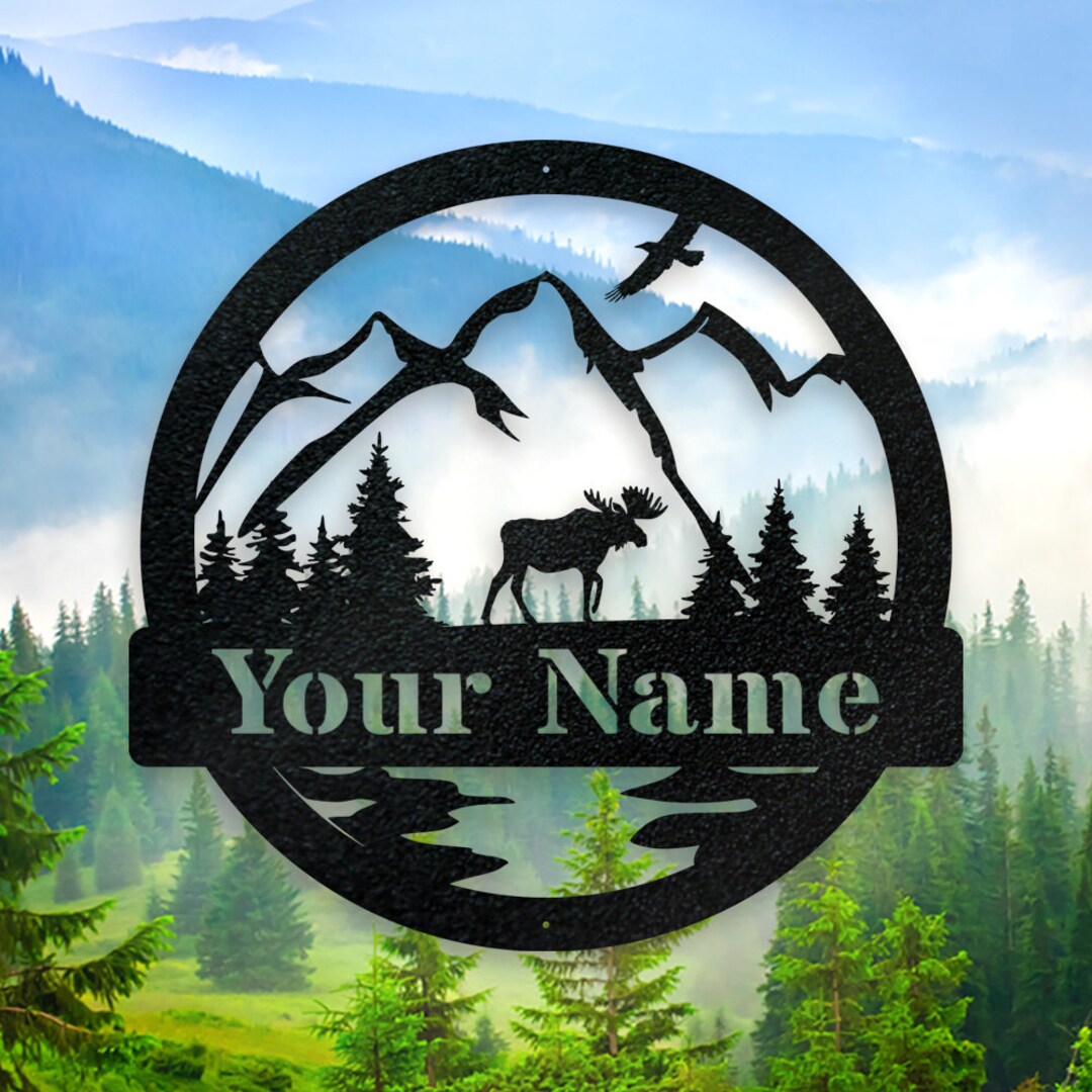 Moose Metal Sign NEW, Personalize Moose Metal Sign, Last Name Moose ...