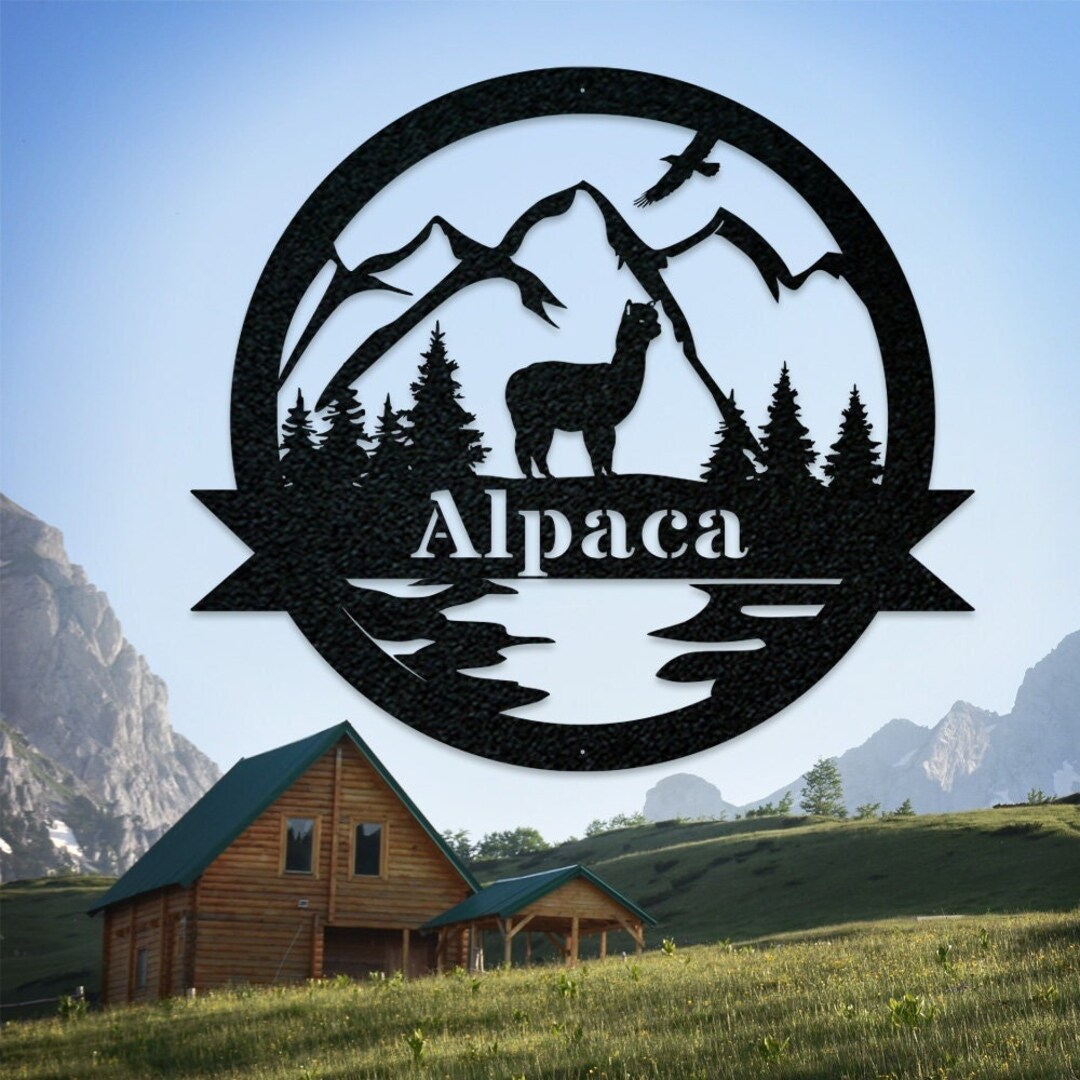 Alpaca Metal Custom Farm Sign | Personalized Custom Metal Sign | Gift ...