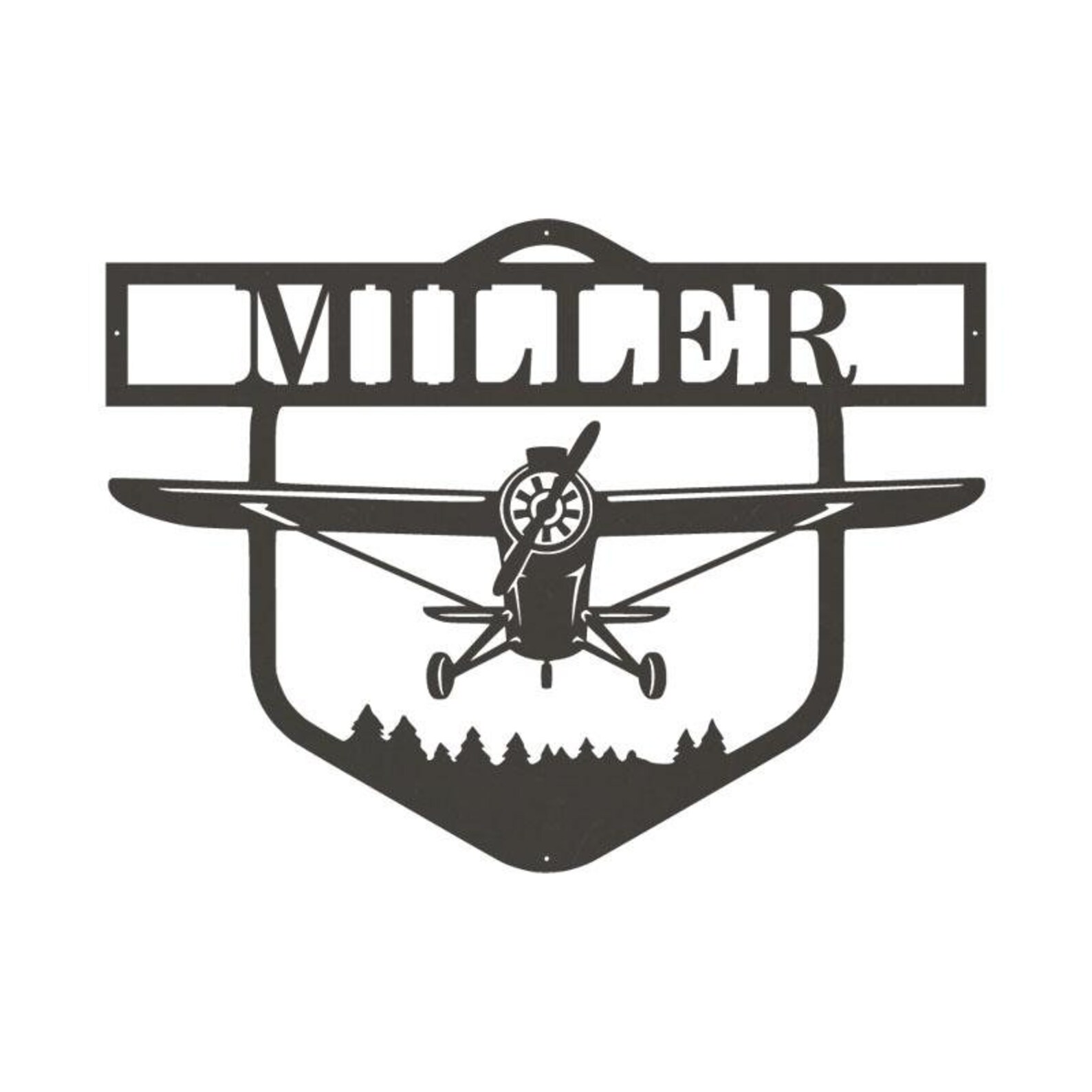 Airplane Monogram Front View Pilot Gifts Personalized - Etsy