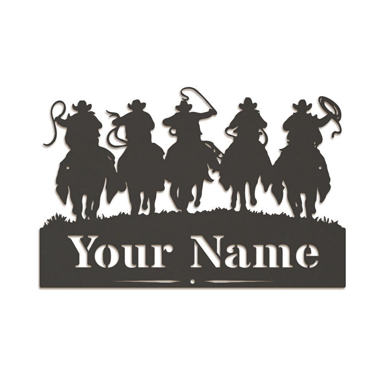 Western Cowboy Posse Monogram - Western Riding Cowboys Metal Sign - Etsy