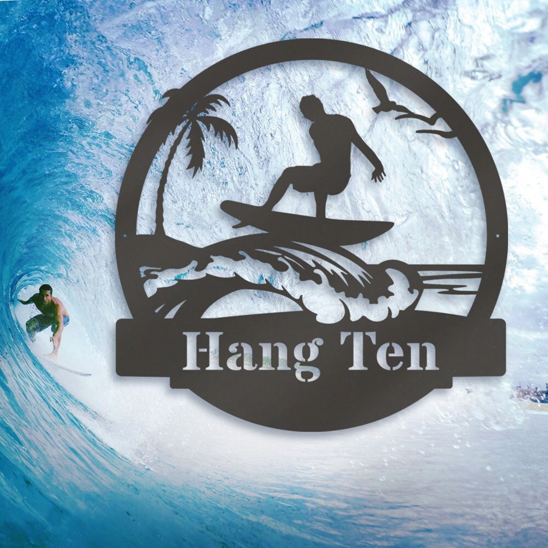 Surfer Guy Monogram Sign - Etsy