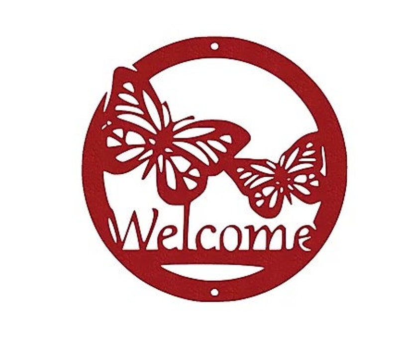 Butterfly Welcome Sign Metal Sign Monogram Metal Shop | Etsy