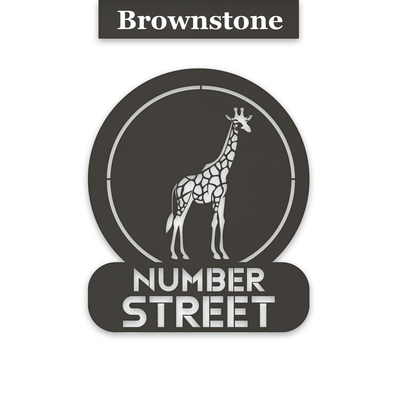 Giraffe Circle Customizable Metal Address or Nameplate - Etsy