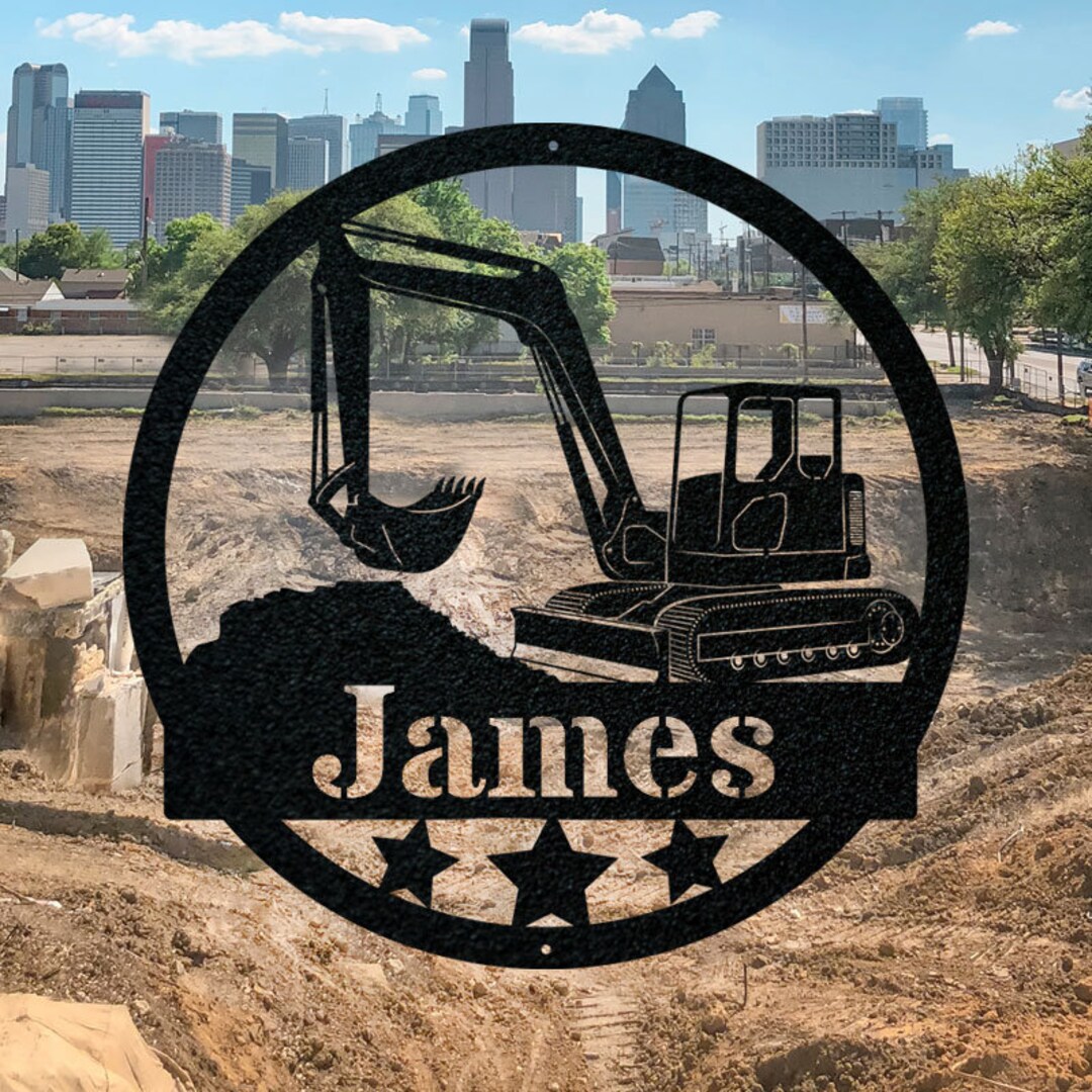 Construction Collection: Mini Excavator Customized Sign - Etsy