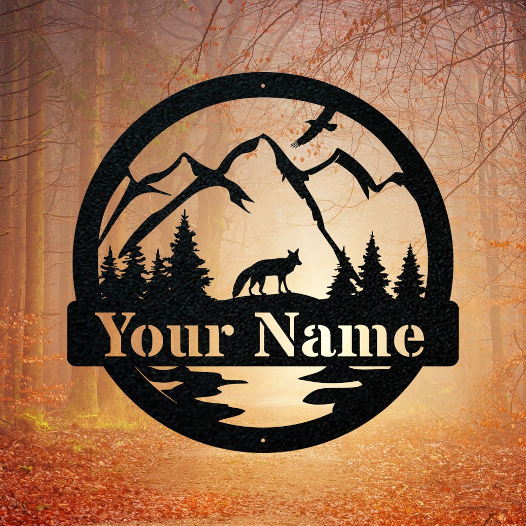 Fox Great Outdoor Metal Sign, Goose in the Wild Cabin Sign, Family Name ...