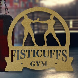 Gym Boxing Monogram Sign, Personalized Home Gym Sign, Custom Metal Gym ...