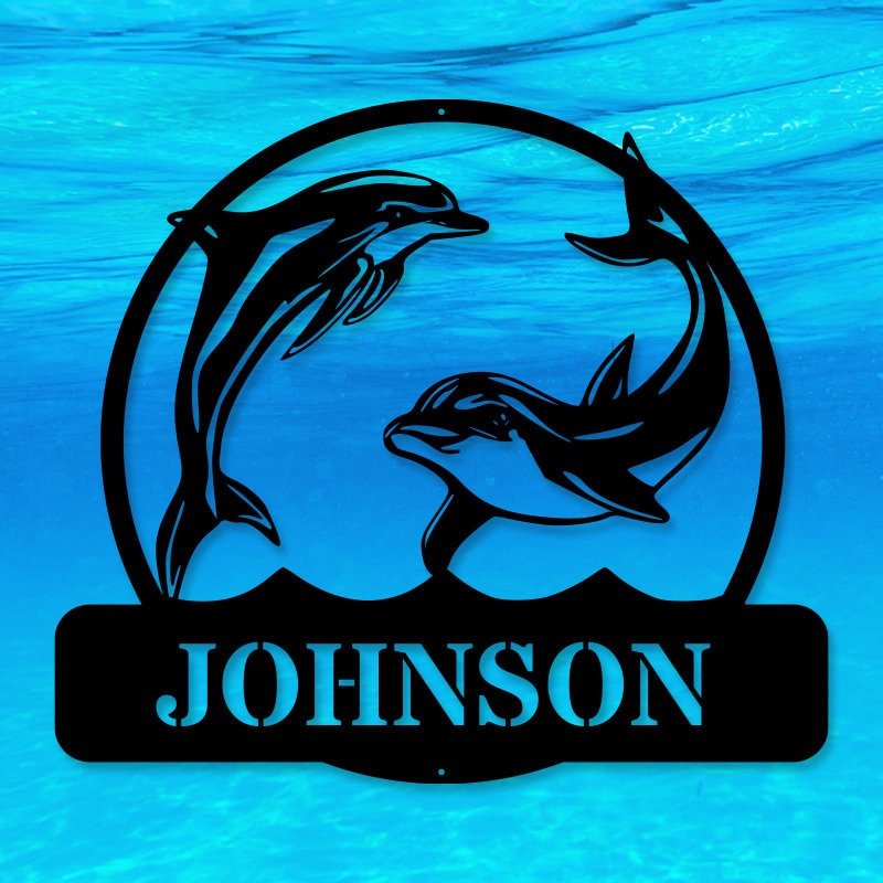Metal Dolphin Sign Personalized Metal Monogram-family Name | Etsy